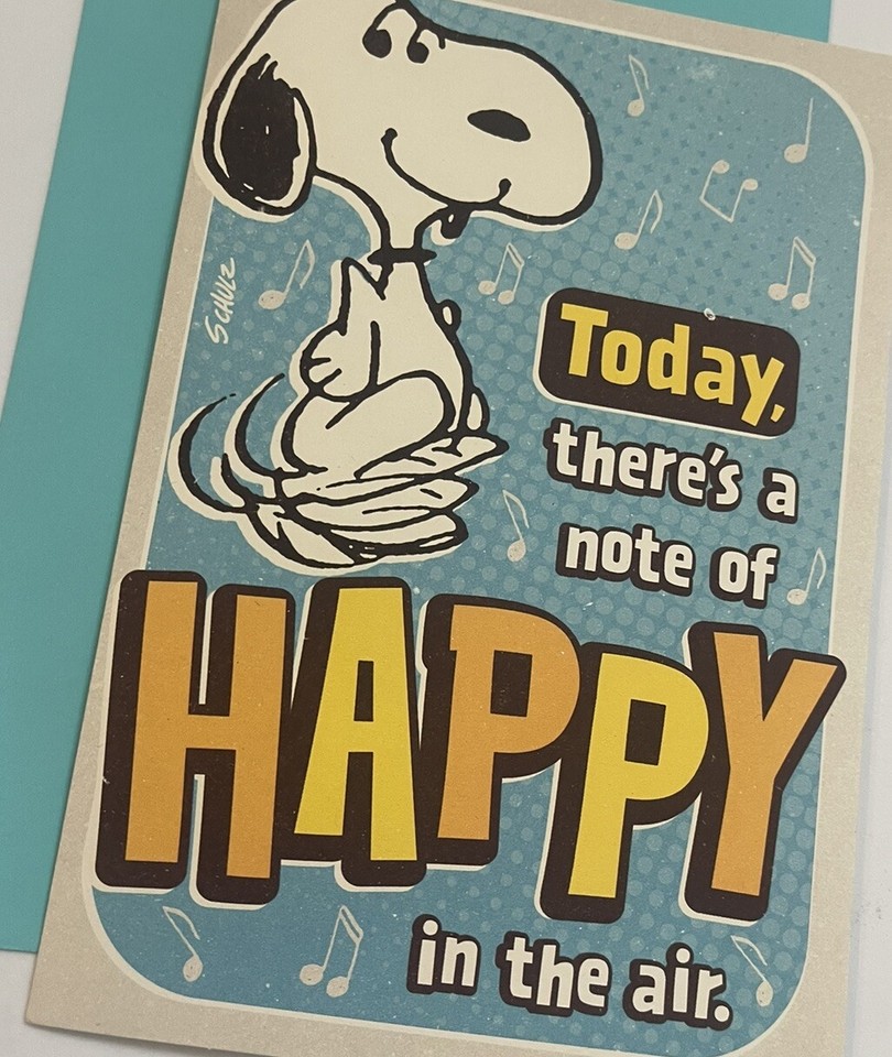 Hallmark Birthday Card Musical Peanuts Snoopy Happy Dance ~ Plays Linus ...