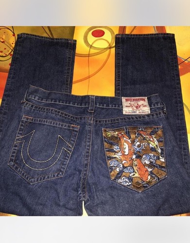 True Religion Jeans Men’s Tagged 38 X 34 Koi Fish Patch | eBay