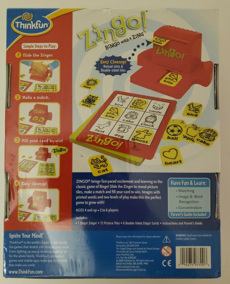 Zingo! Bingo with a Zing Game New Free Shipping | eBay