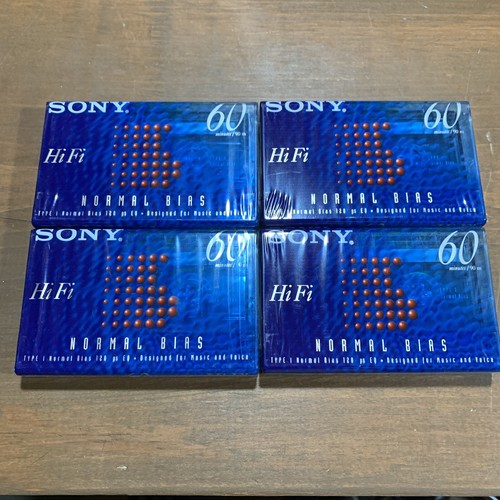 SONY AUDIO CASSETTES TAPES 60 MINUTES HI FI NORMAL BIAS SET LOT OF 4 ...