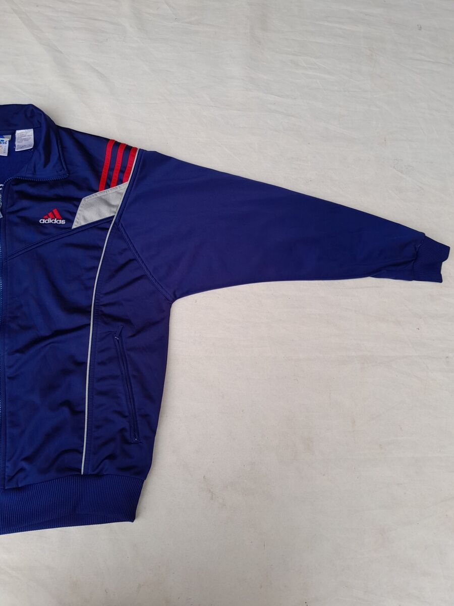 Vintage adidas Track Jacket Mens Small Blue Red Zip Pockets Vintage adidas Track Jacket Mens Small Blue Red Zip Pockets