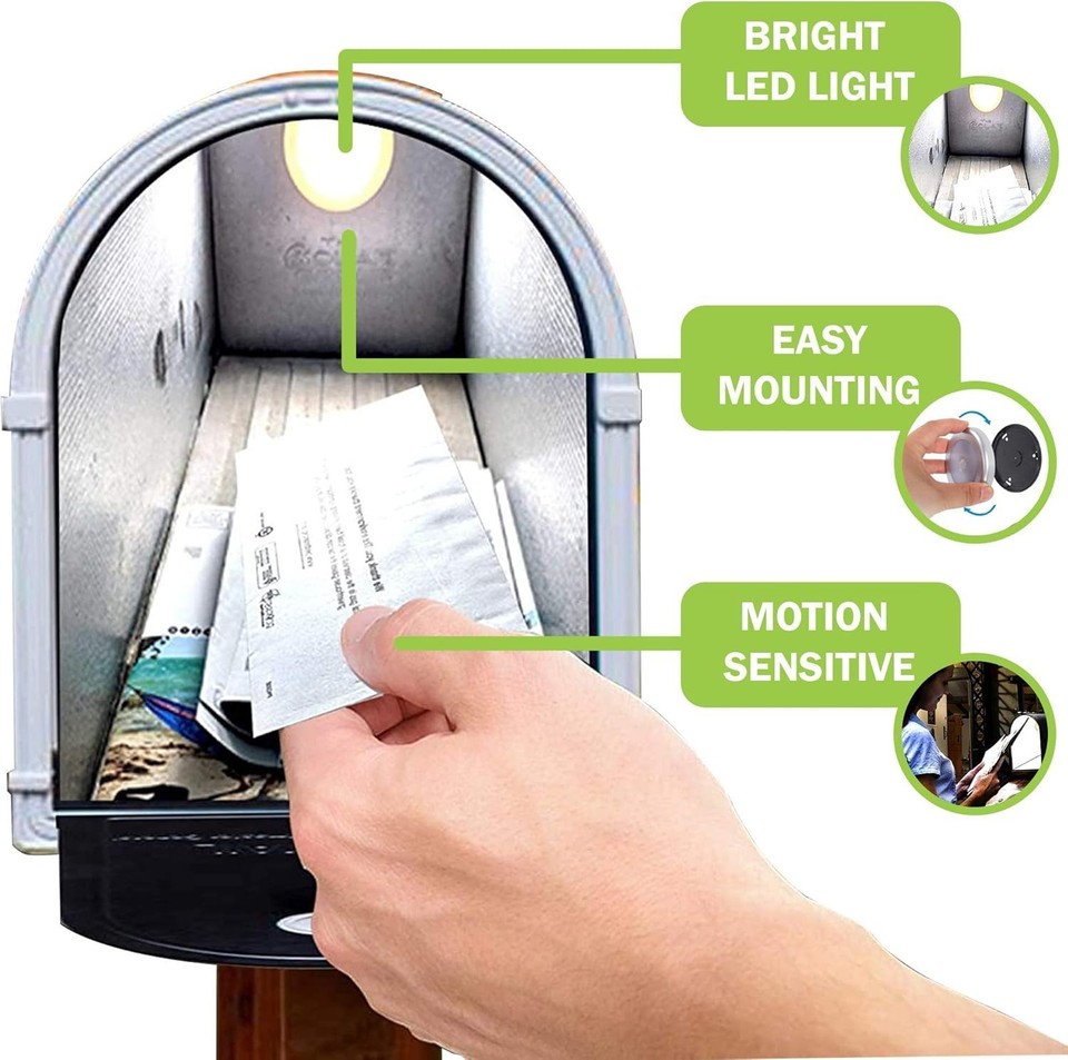 Motion Sensitive Mailbox LED Light - Portable Universal Magnetic ...