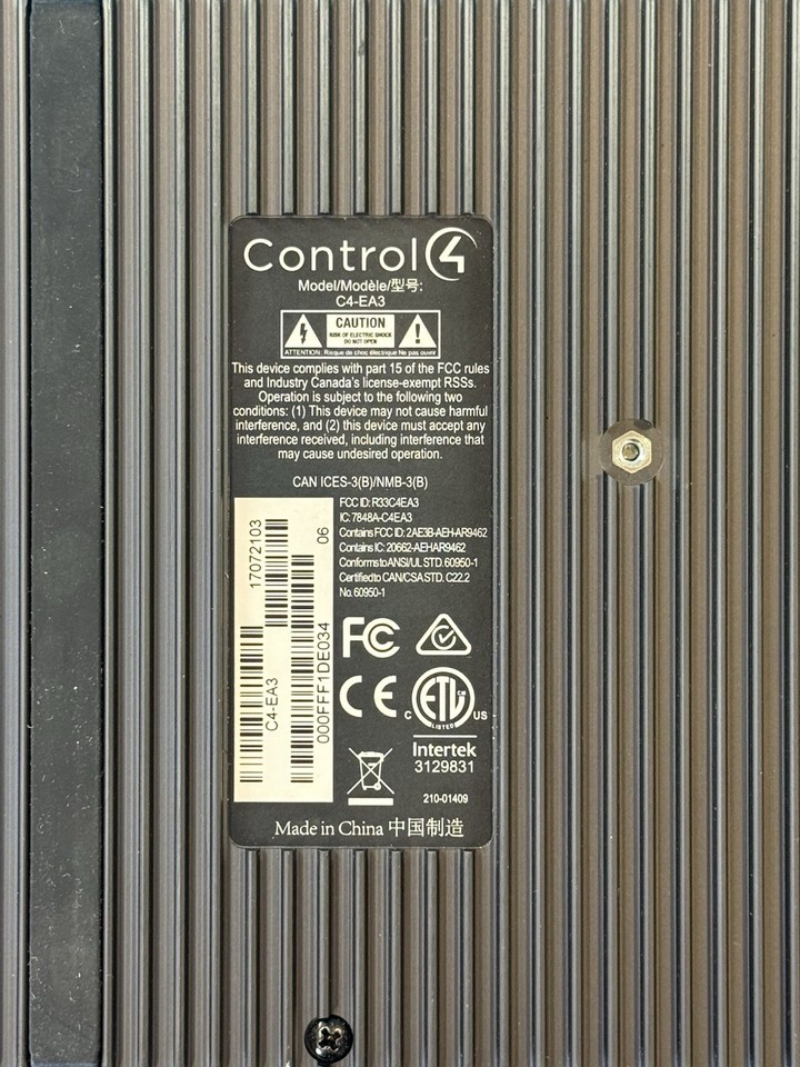 Control4 C4-EA3 V1 Entertainment Automation Controller. PLEASE READ | eBay