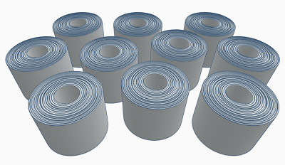 MODEL STEEL COILS 16mm (x10) BBA 'EYE TO SKY' - UNPAINTED - OO GAUGE 1/ ...