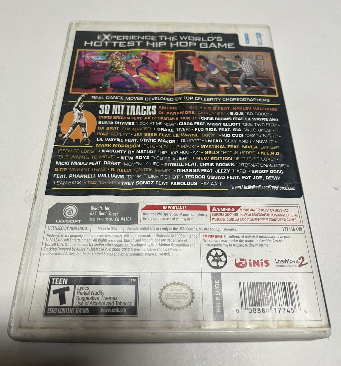 The Hip Hop Dance Experience (Nintendo Wii, 2012) No Manual Tested ...