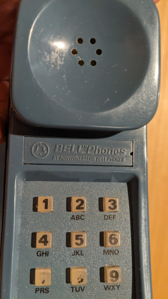 Blue Vintage Bell Phones Desk or Wall Mount Push Button Works Faded ...