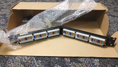 Hubbell P5E24AU Cat5e+ 1U Angled Patch Panel, 24-Port, Loaded | eBay