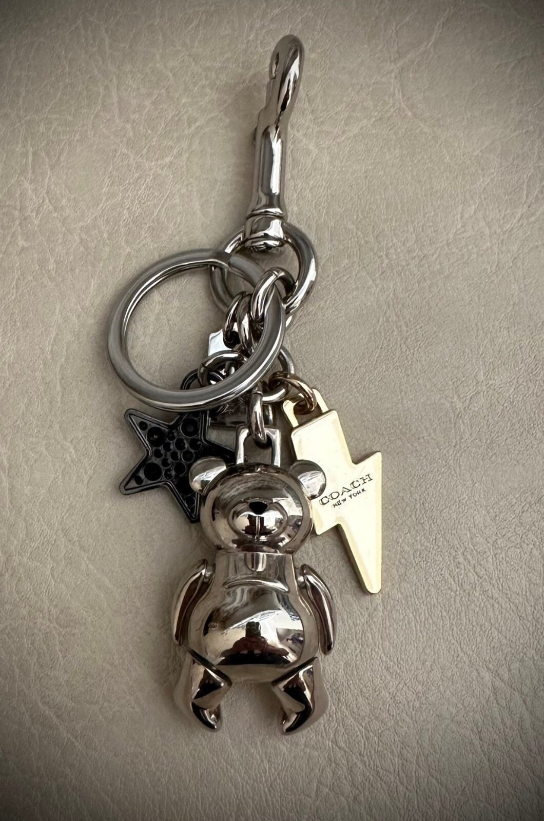 Coach Poseable Bear, Lightning Bolt & Pave’ Star Keyc… - Gem