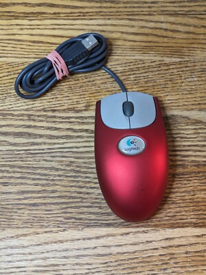 Logitech USB Wired Premium Optical Scroll Wheel Mouse Red M-BJ58 TESTED ...