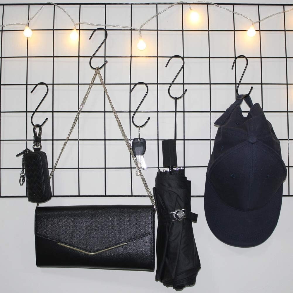 30 Pack Black S Hooks, S Shaped Hooks for Hanging , Large S Hangers for ...