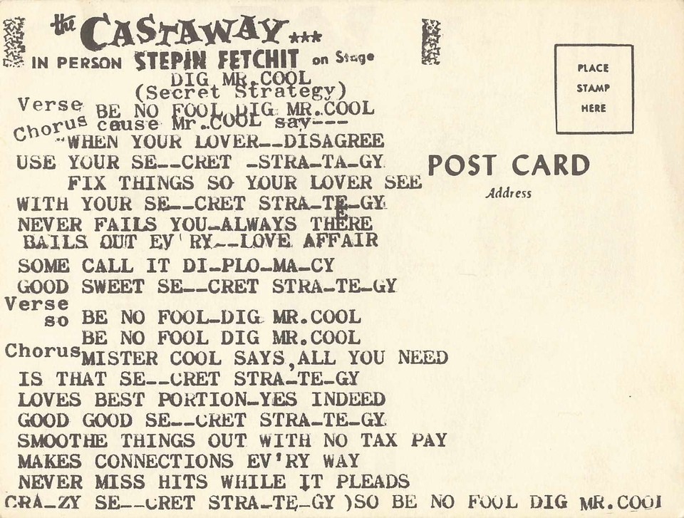 Signed Stepin Fetchit Postcard Satchel Paige Film Promo Dig Mr. Cool ...