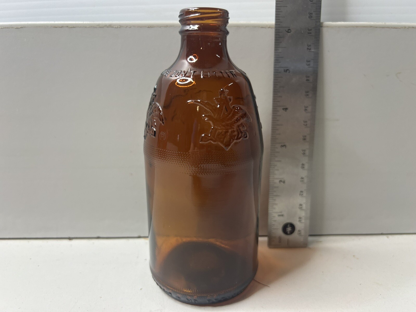 Vintage Anheuser Busch Stubby Beer Bottle Brown Amber Glass Collectible ...