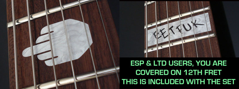 Middle Finger James Hetfield ESP EX MOP Fret Markers Inlay Decal for ...