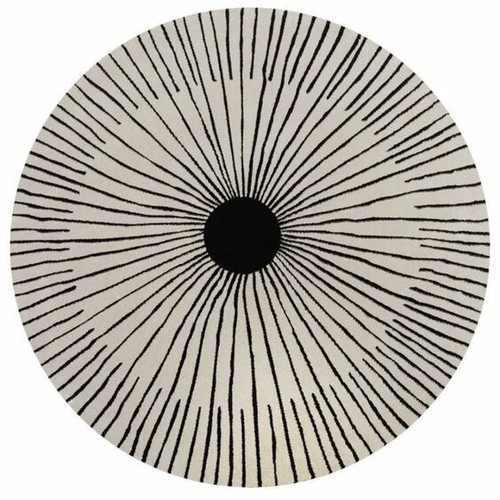DANISH MODERN VERNER PANTON DESIGN HANDTUFTED WOOL "RAYS" 4' ROUND RUG ...