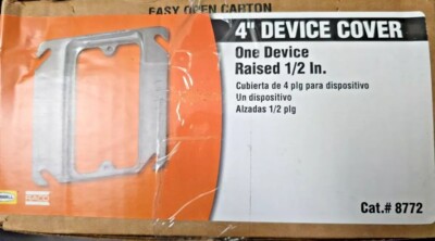 50 Pcs Hubbell Raco 8772 Square Raised Device Box Cover, 4" x 4" x 1/2 ...