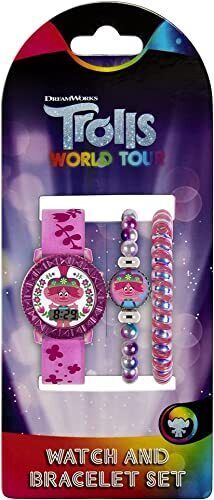 Trolls World Tour Watch Girl's Digital Quartz Silicone Poppy Bracelet ...