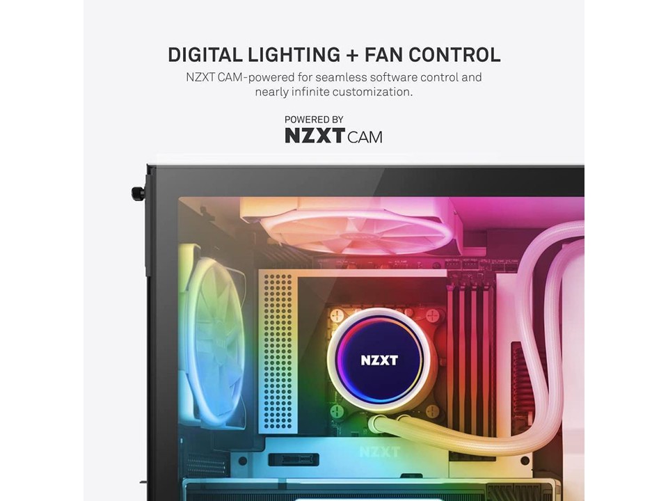 NZXT AER RGB 2 120mm RGB White Fluid Dynamic Bearing PWM Fan & Fan ...