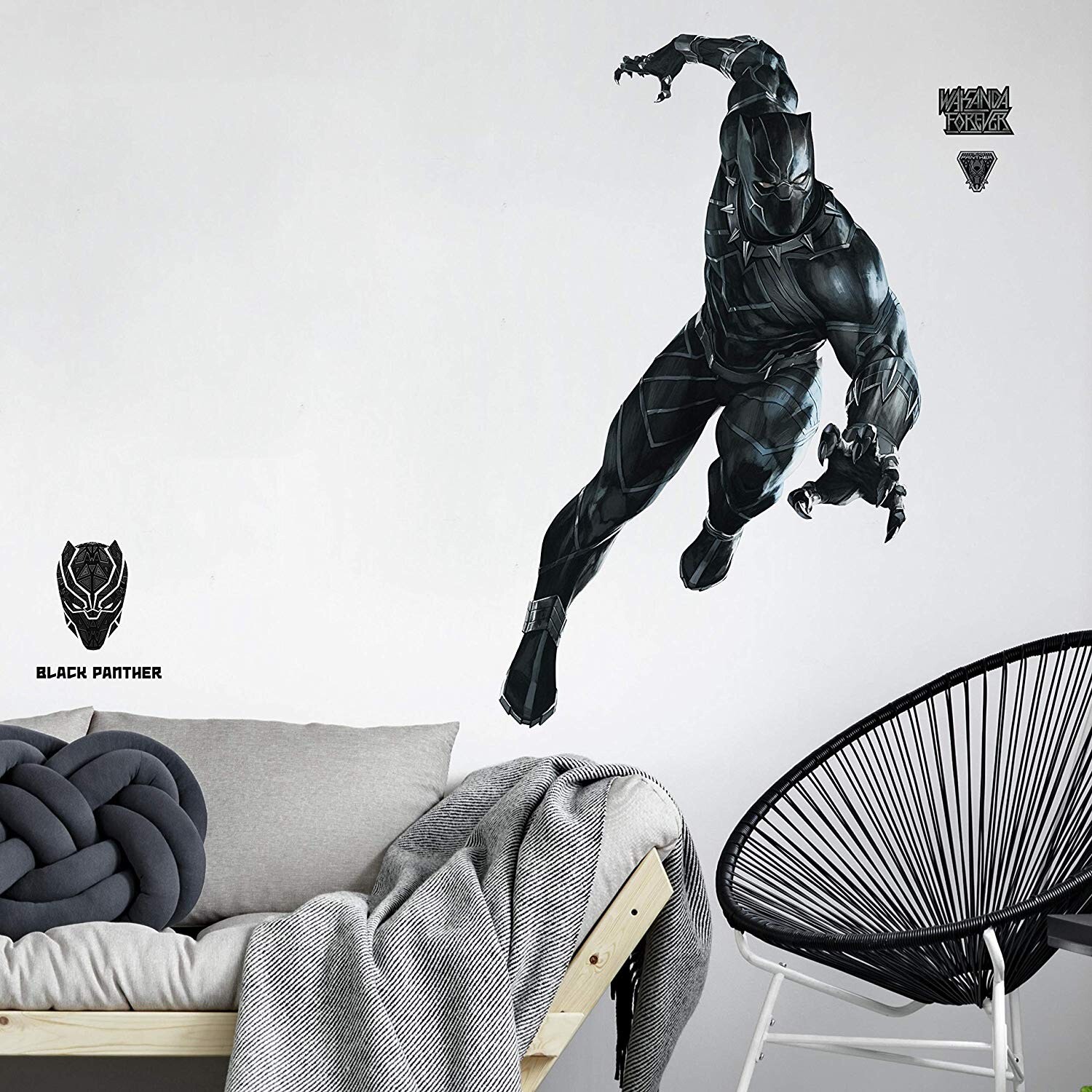 BLACK PANTHER Giant 15 Wall Decals Removable Wakanda Marvel Superhero ...
