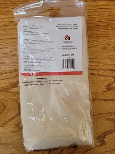 New Household Essentials Extra Large Beige Drawstring Laundry Bag 28” X 36" | eBay