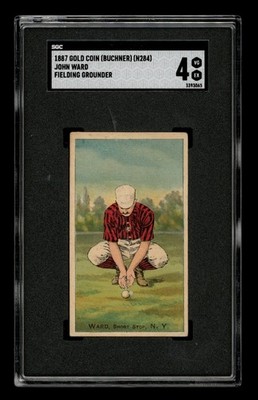 1887 N284 Gold Coin (Buchner) Set-Break John Ward Fielding Grounder SGC ...