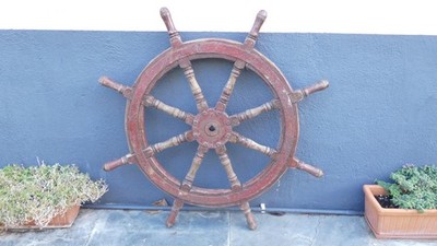Antiguo TIMON DE BARCO AÑO 1930 Barcaza Rio Rin Ruder Rudder gouvernail ...