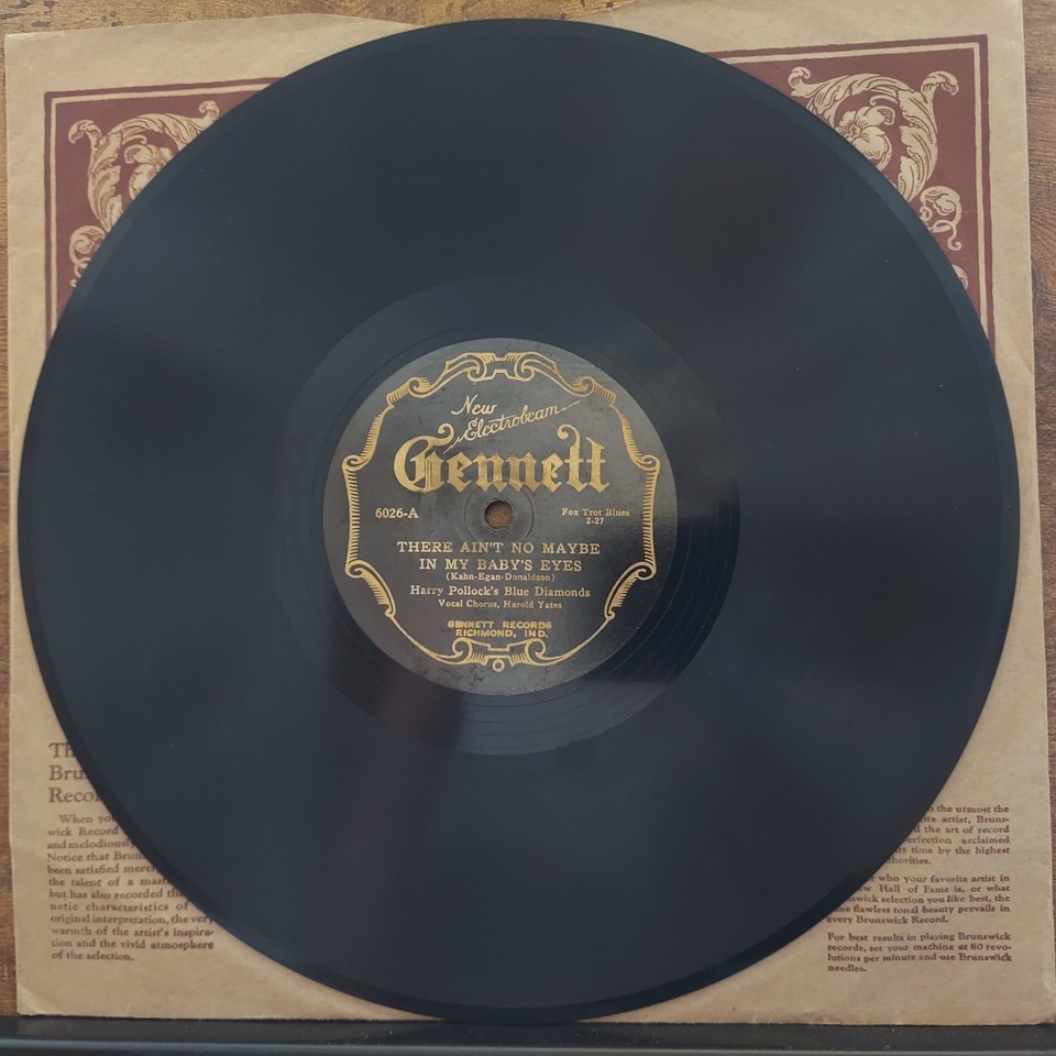 78 RPM Harry Pollack "Ain't No Maybe In My Baby's Eyes" 6026 Gennett V ...