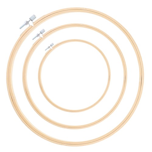 3 Pcs Large Embroidery Hoop Wood Hoops for Crafts Cross Stitch Supplies ...