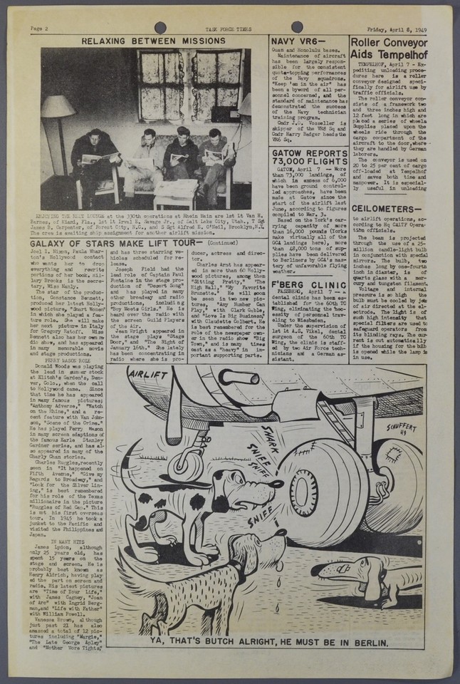 1949 COMBINED AIRLIFT TASK FORCE TIMES Military Newspaper VOL II NO 173 ...