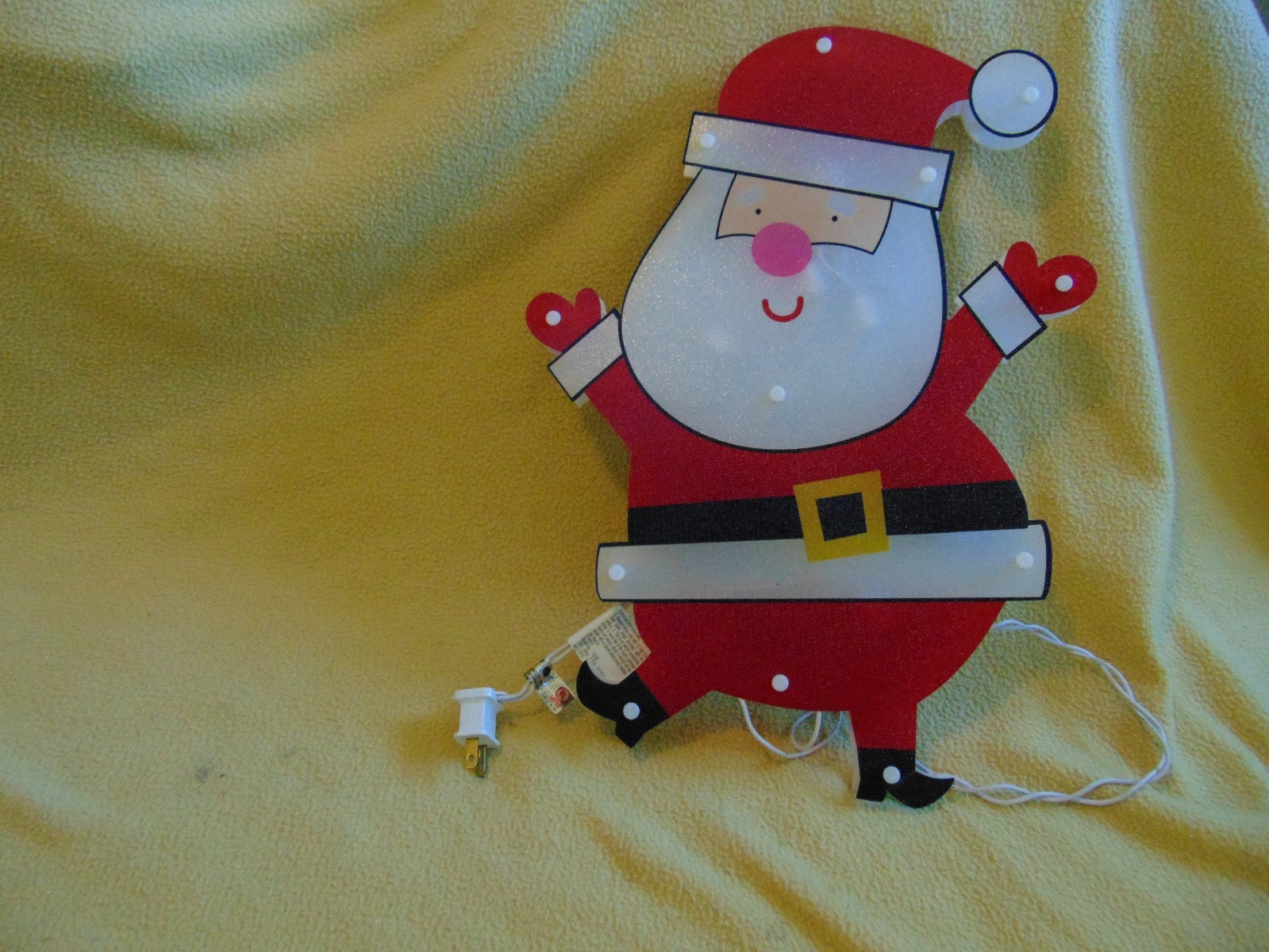 Vintage Lighted Santa Window Decor Christmas indoor Hang Holiday Party ...