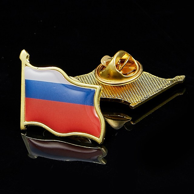 Russian Lapel Pin Art Flag Badges Brooch Hard for Patriotic Display ...