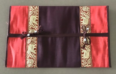 New Elephant Trim CUSHION COVER Orange Rust & Gold Satin Pillowcase ...
