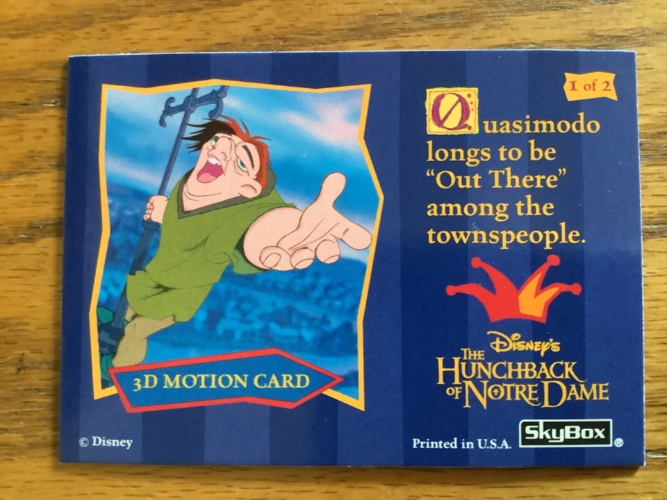 1996 Skybox Disney's Hunchback of Notre Dame 3-D Motion #1 Quasimodo ...