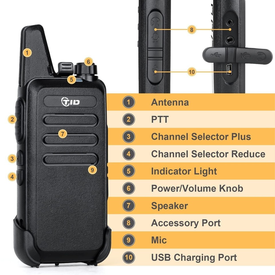 Radios Walkie Talkies Long Range Two Way Radio with Earpieces,6 Way ...