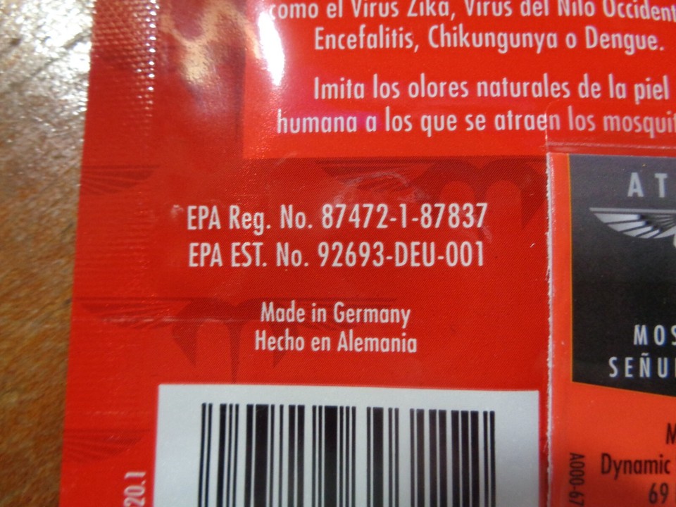 DynaTrap Atrakta Lure Sachet Mosquito Attractant Outdoor Pest 120 day ...