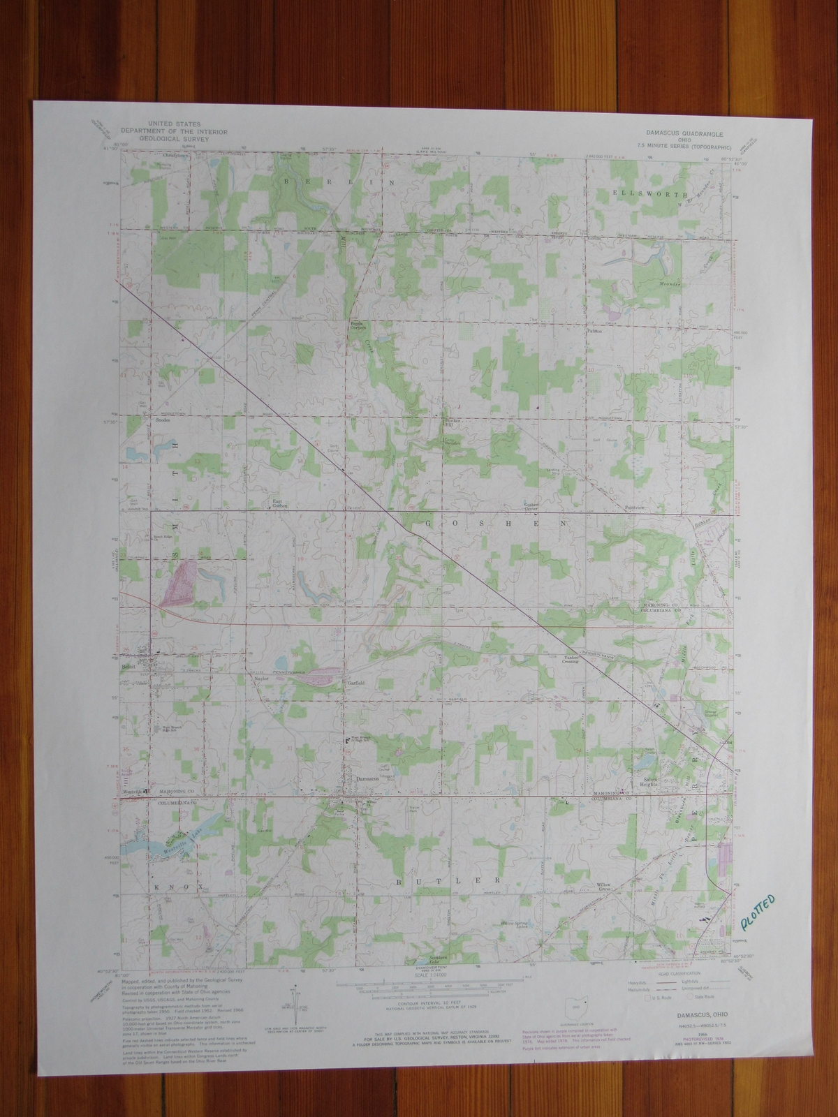 Damascus Ohio 1978 Original Vintage USGS Topo Map | eBay