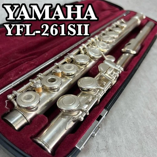 YAMAHA YFL-261SII Flute Silver Plated Ring Keys Offset Used with Hard ...