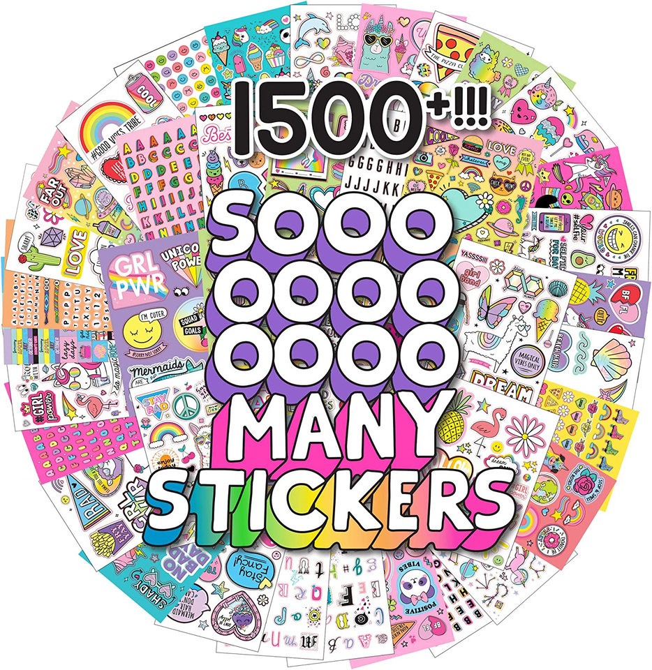 ® 1500 Sticker Book by , Fun Craft Stickers, Cute Gifts for Girls Kids ...