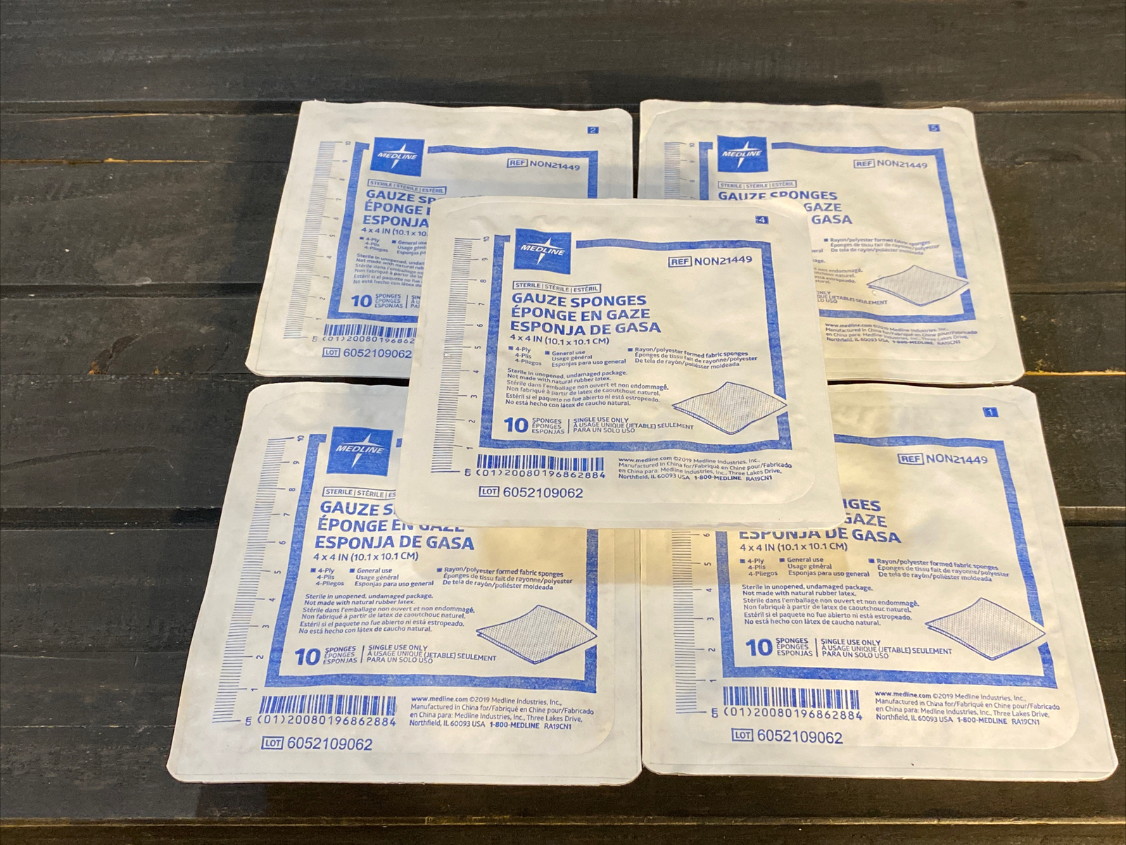 Medline Avant Gauze Non-woven Sterile Sponge 4inx4in Case of 1280 ...