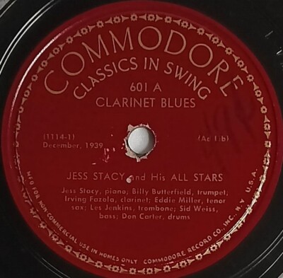 JAZZ SWING 78 HEAR Jess Stacy & His All Stars CLARINET BLUES 1947 ...