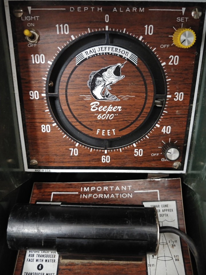 Vintage Ray Jefferson 6010 Fishing Marine Depth Warning Fish Finder 70s ...