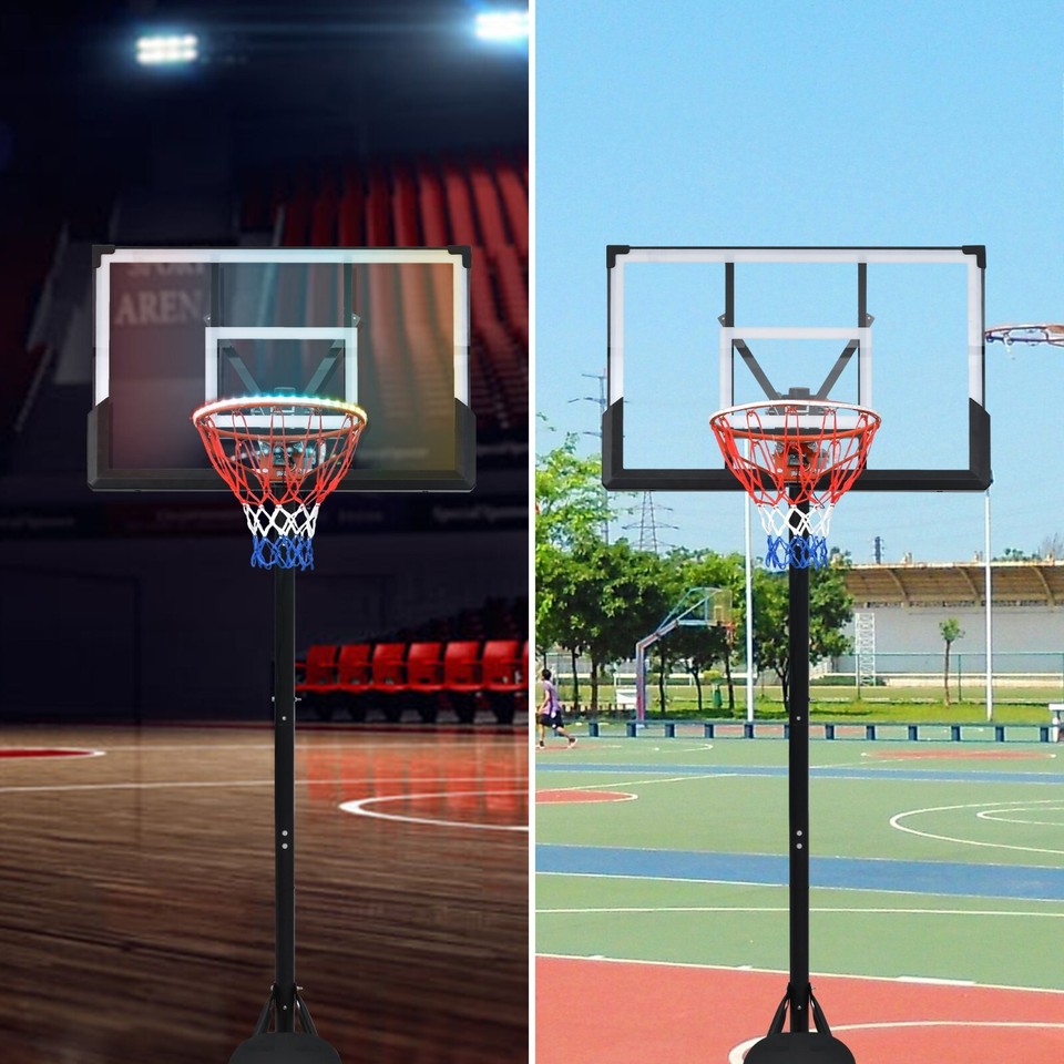 8-10 FT Outdoor Portable Basketball Hoop Height Adjustable Easy to ...