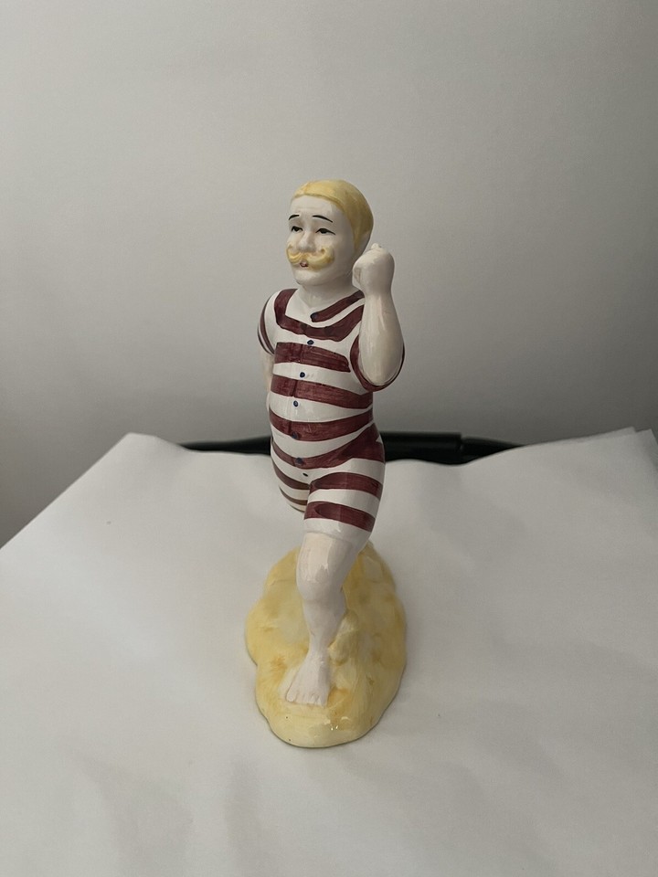 RETRO CERAMIC SWIMMER BATHING SUIT FIGURINE edwardian victorian style ...