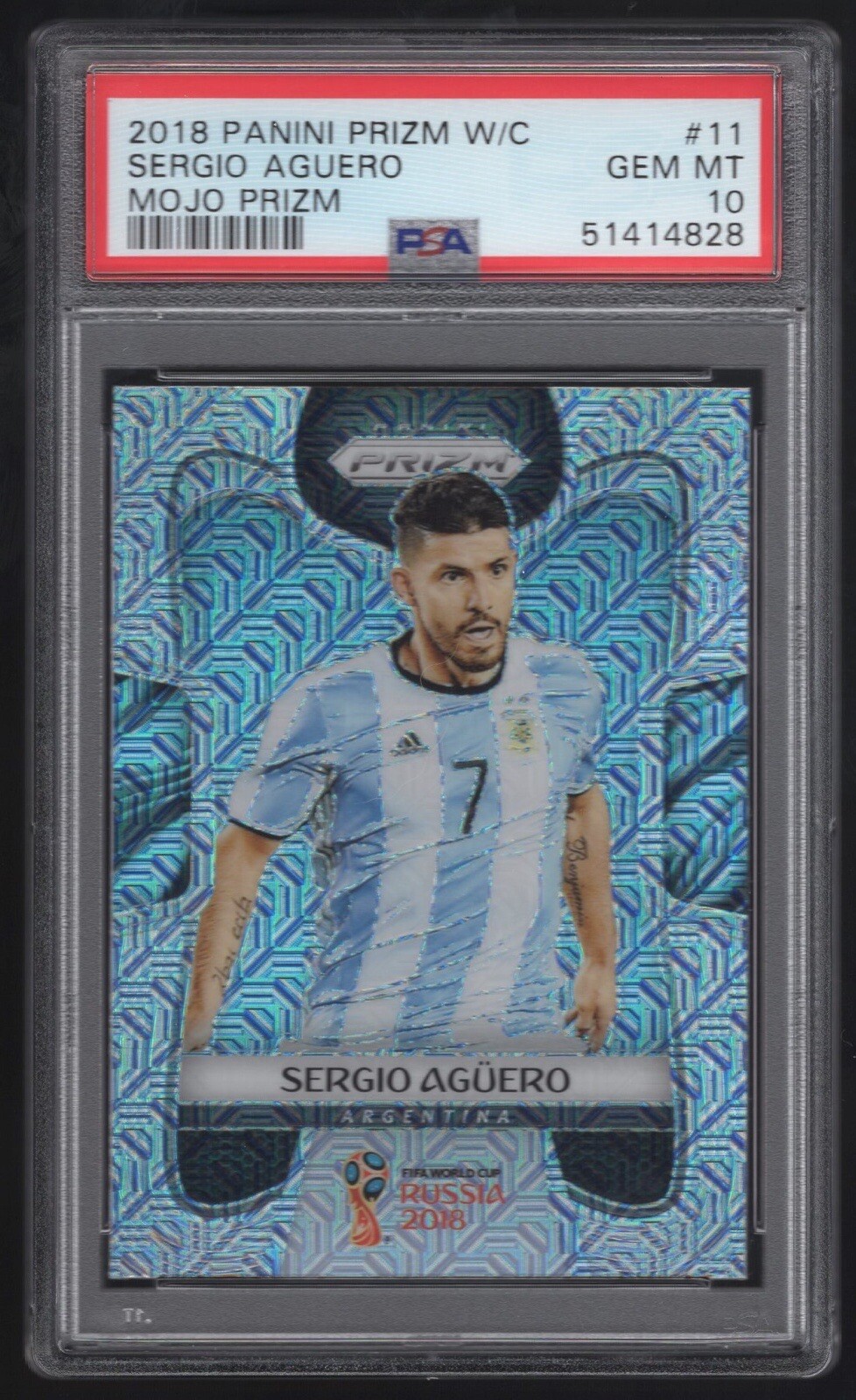 2018 Prizm World Cup MOJO Prizm Sergio Aguero Argentina PSA 10 GEM MT ...