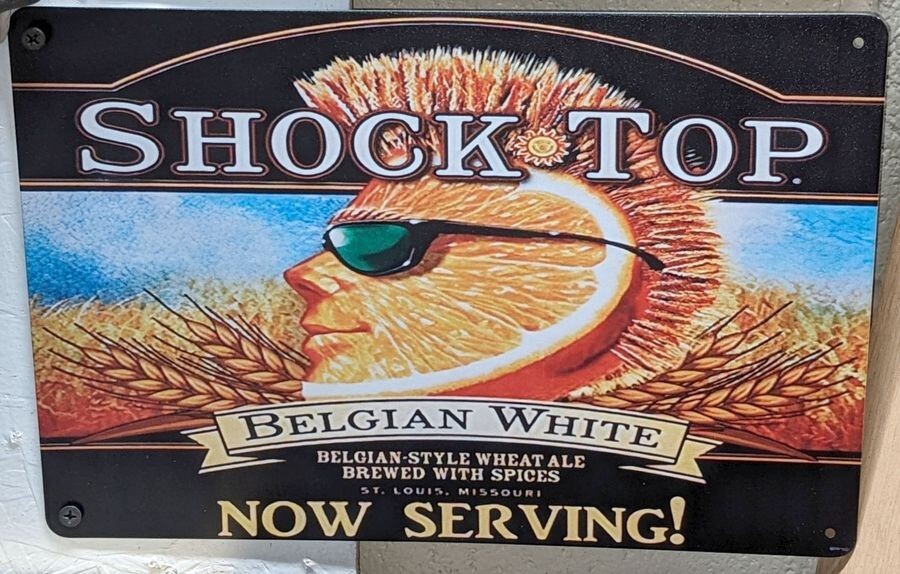Shock Top Belgian White Logo Shock Top Belgian White Ale Bar Mirror
