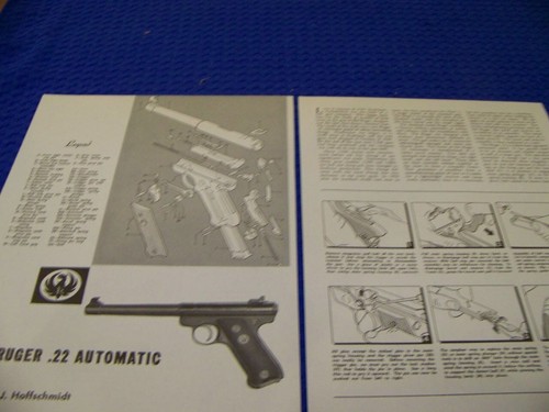 RUGER .22 AUTOMATIC PISTOL..TAKEDOWN/EXPLODED VIEW/PARTS LEGEND..(101JJ ...