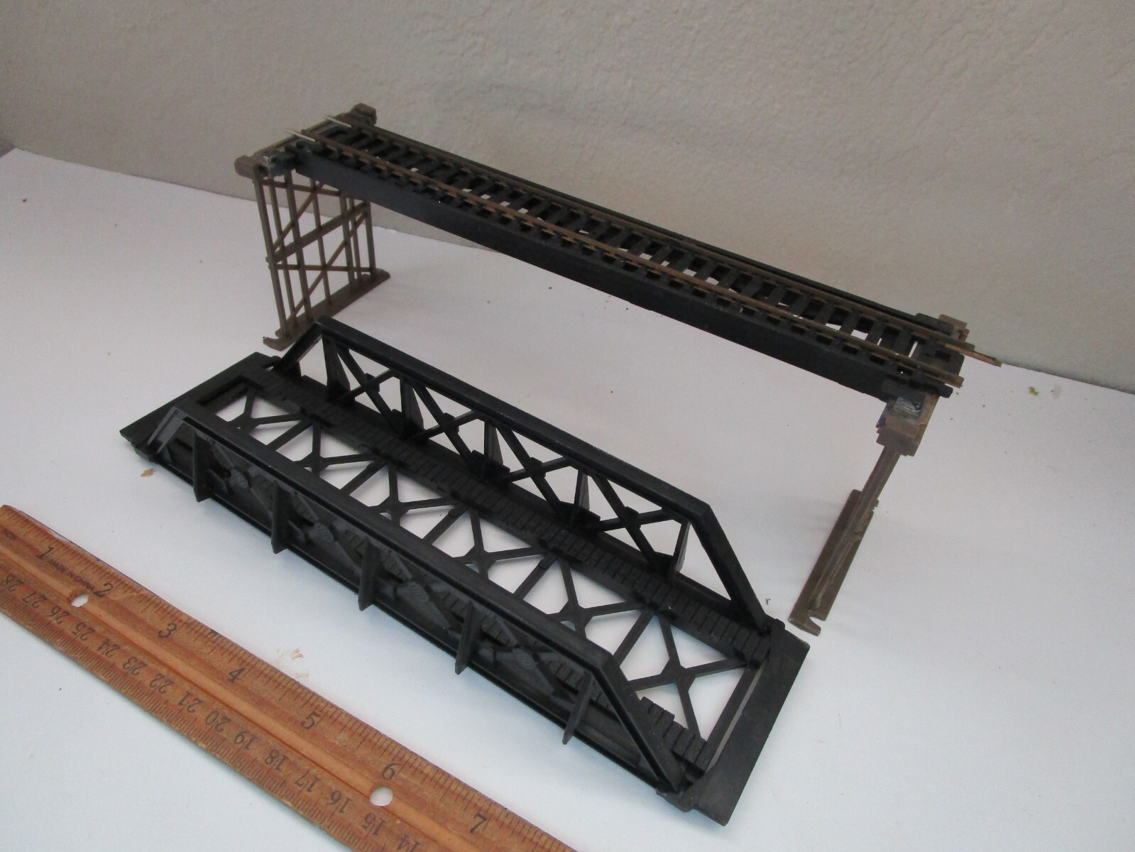 Vintage Lot 2 Built HO 1/87 Scale Overpass Steel Girder Bridge 4 Train ...