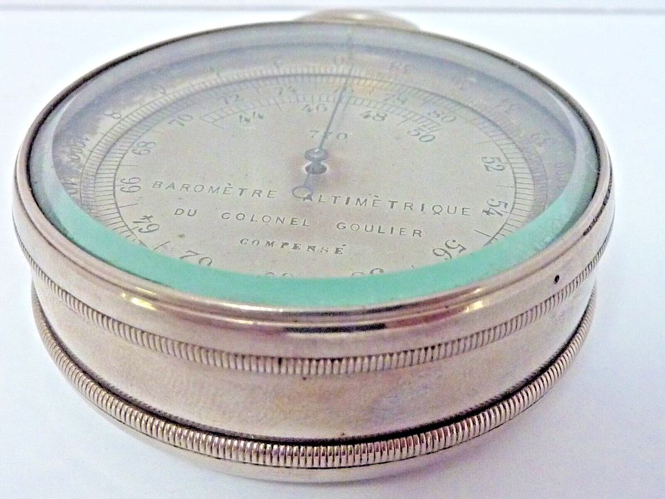 WW I Era Chrome Plated POCKET ANEROID COMPENS BAROMETER / ALTIMETER French Made | eBay