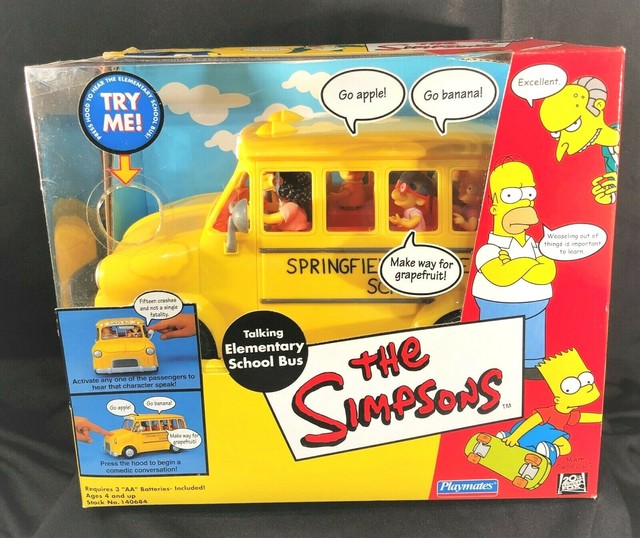 2002 Playmates The Simpsons WOS Talking Elementary School Bus Toy Set ...