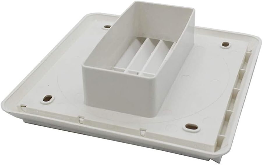 White Louvre Wall Vent Cover Grille Rectangular Rear Spigot Outlet ...