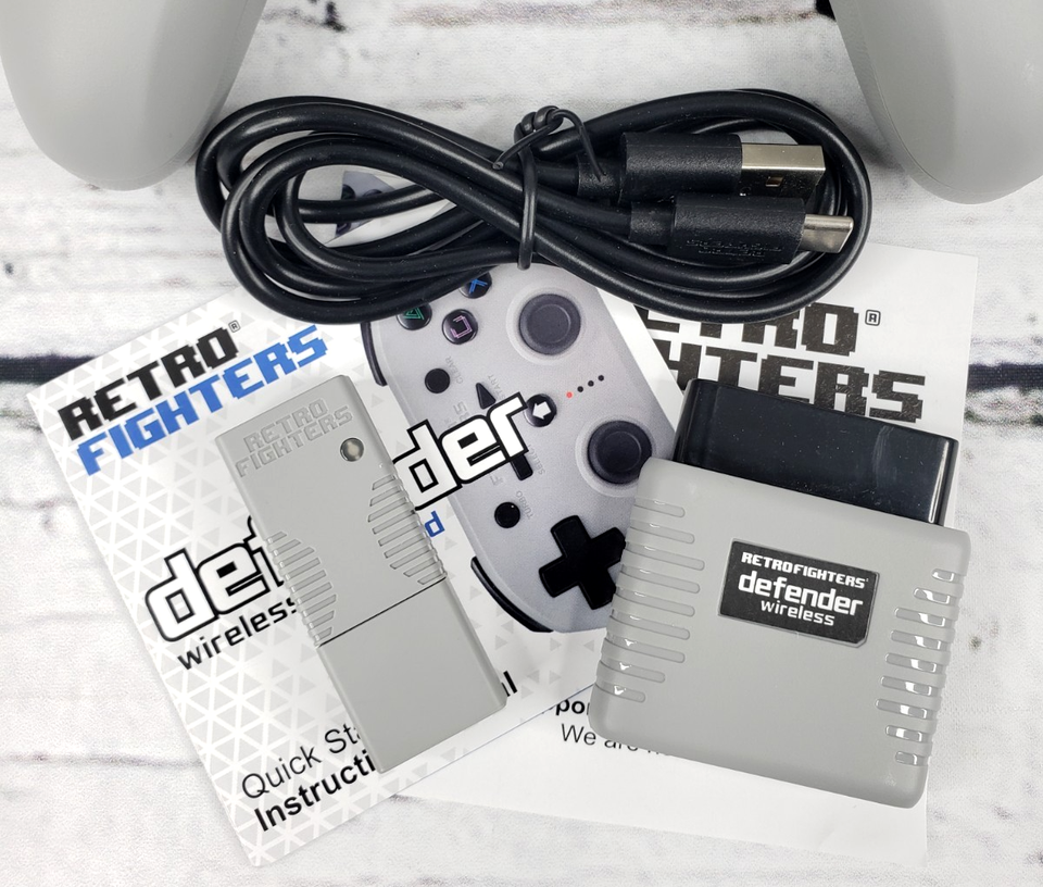 Retro Fighters Defender Wireless Gamepad Controller PS1 PS2 PS3 - Grey ...